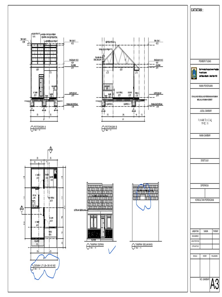 Gambar Type Rumah Deret - Ded-Rev | PDF