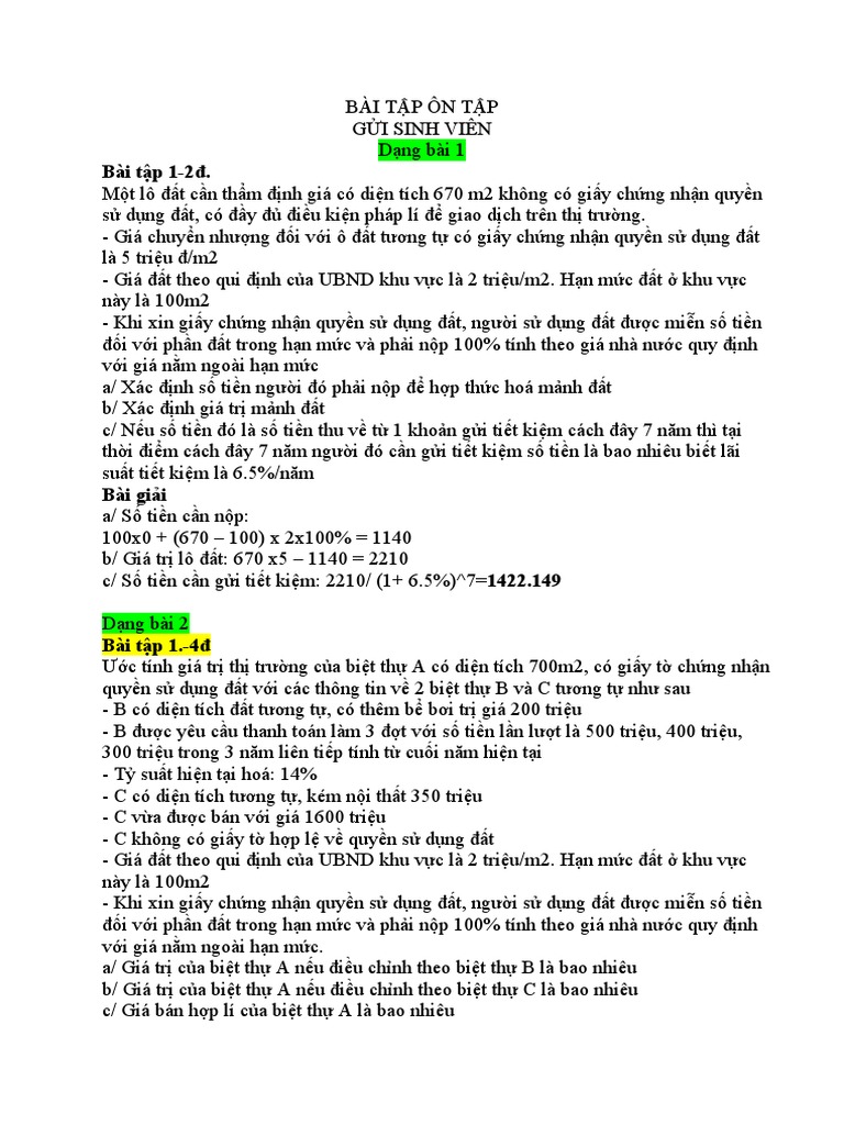 BÀI TẬP ÔN TẬP DGTS gửi sinh viên có đáp án | PDF