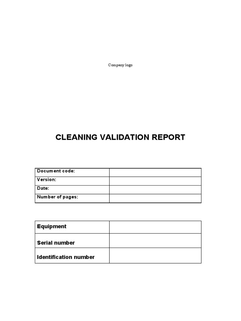 Cleaning Validation Report TEMPLATE | PDF