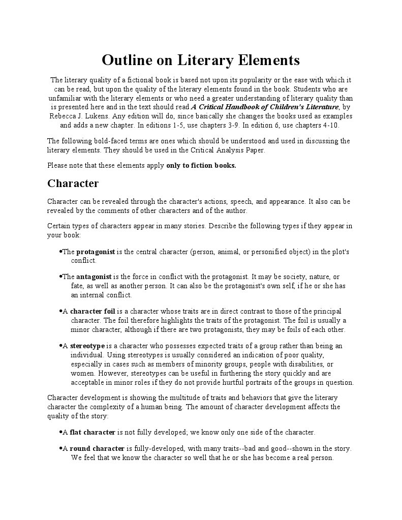 Literary Elements | PDF | Plot (Narrative) | Narration