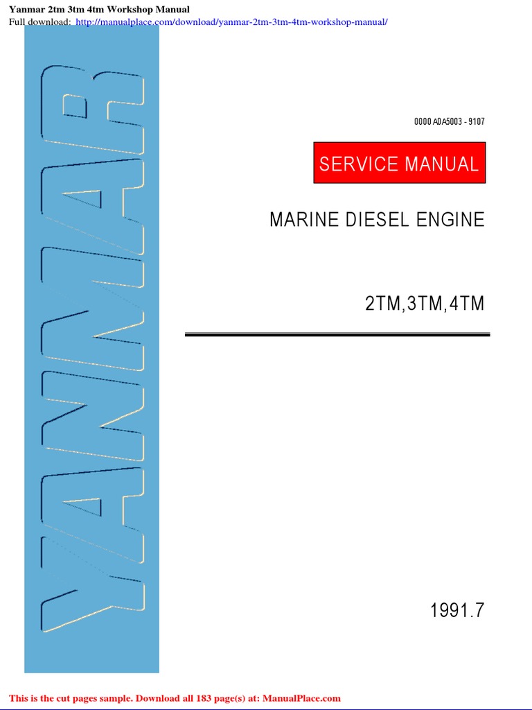 Yanmar 2tm 3tm 4tm Workshop Manual | PDF