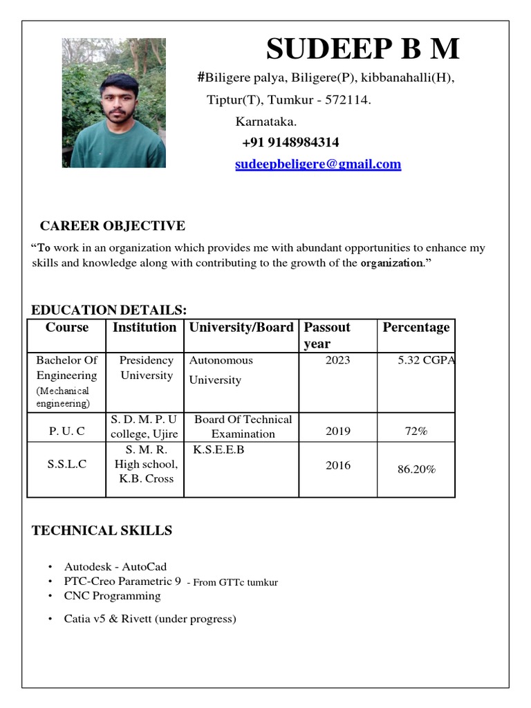 Sudeep BM Final Resume | PDF