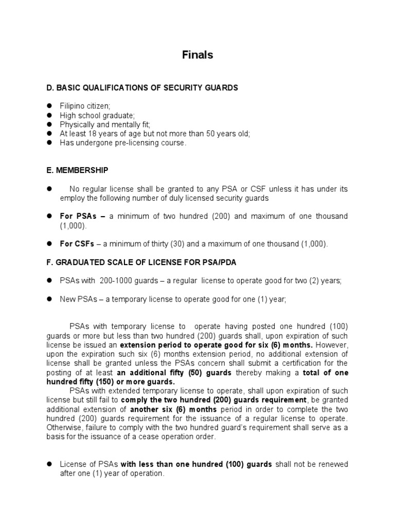 Finals Notes | PDF | Security Guard | Overview Of Gun Laws By Nation