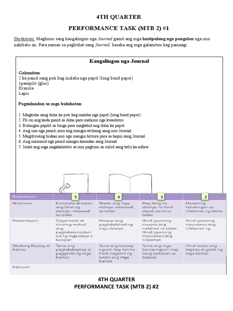 Q4 Performance Task MTB 1 2 | PDF