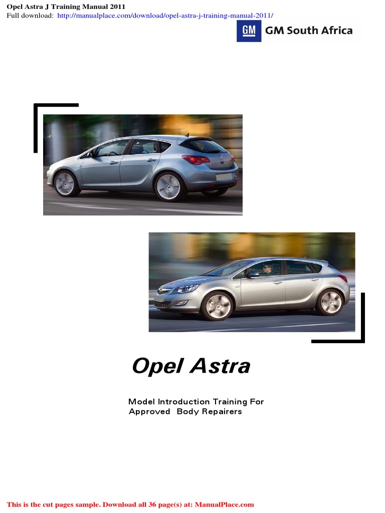 Opel Astra J Training Manual 2011 | PDF
