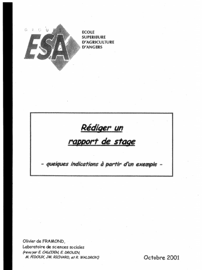 Rediger Un Rapport de Stage | PDF