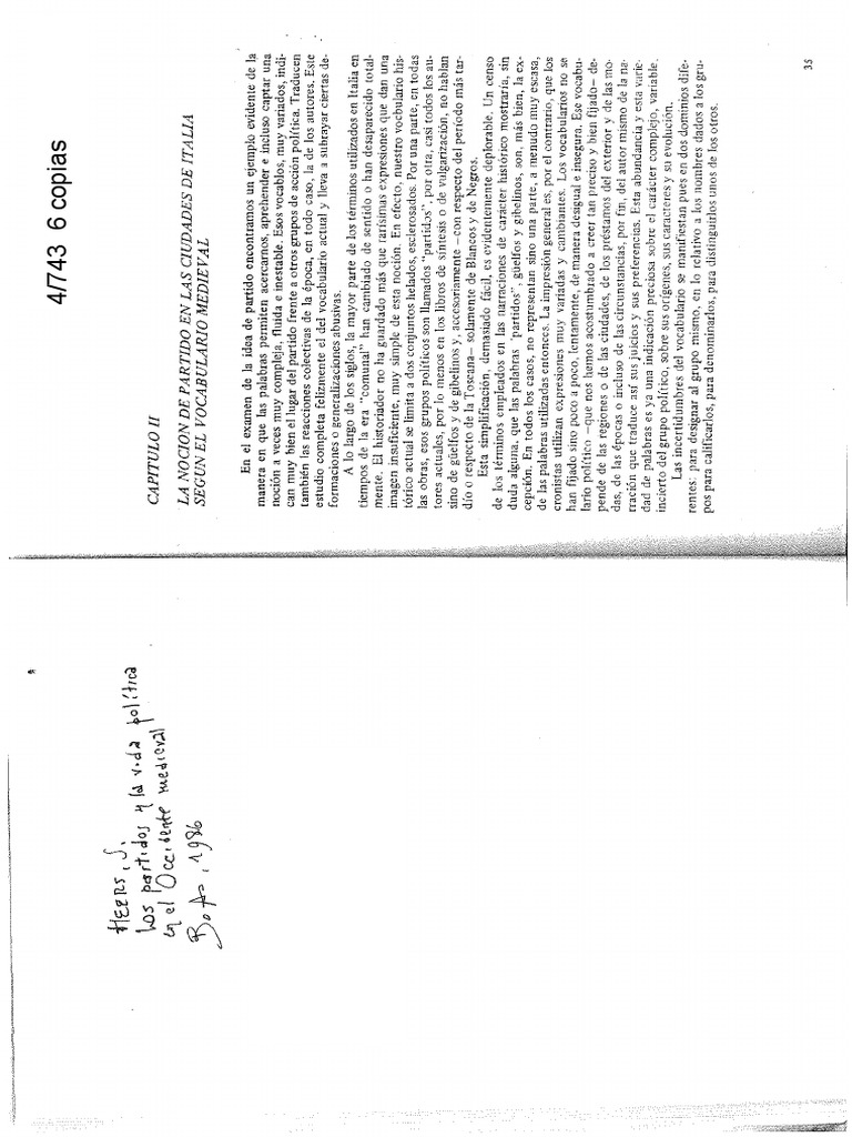 Heers Los Partidos y La Vida Politica en Las Ciudades Italianas | PDF