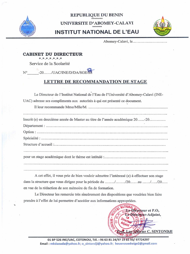 Recommandation Letter | PDF