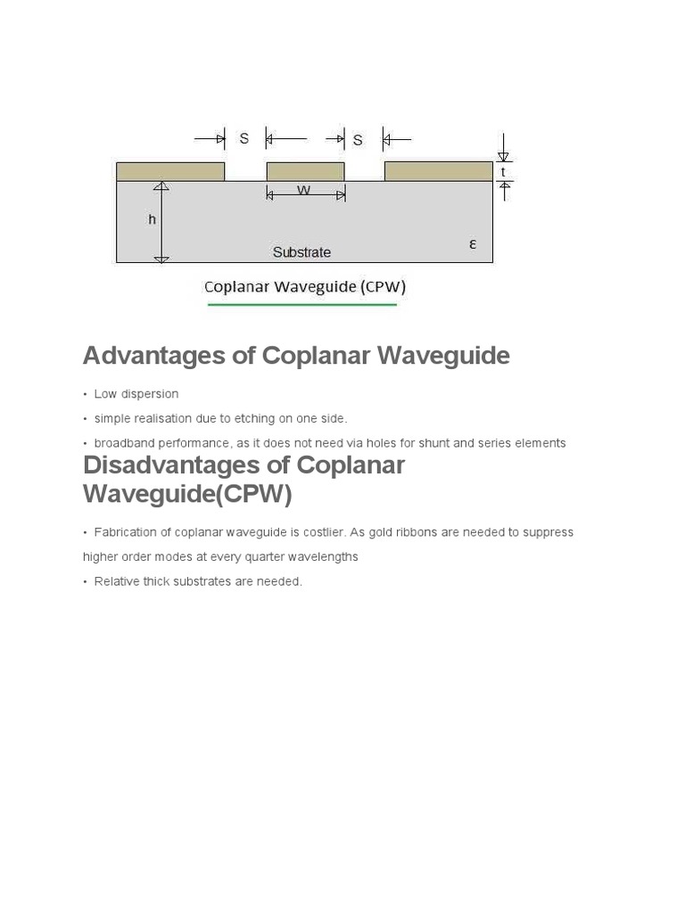 Advantages of Coplanar Waveguide | PDF