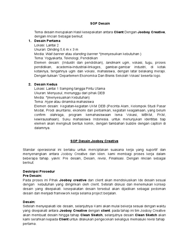SOP Desain Jooboy Creative untuk Klien | PDF