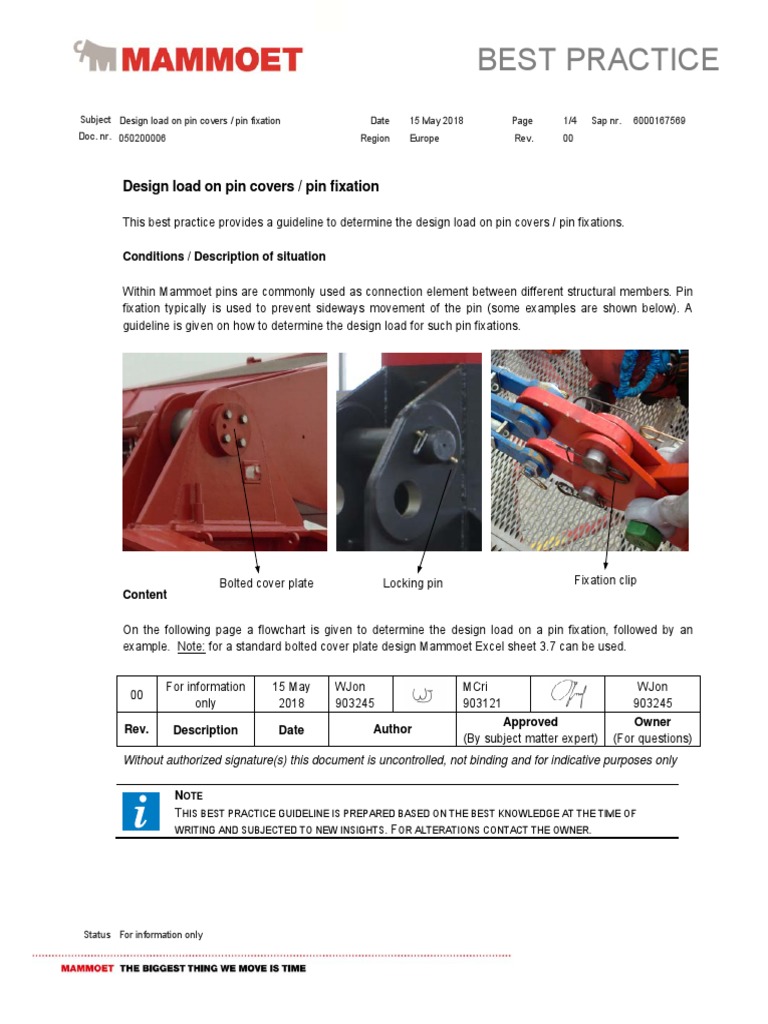 Best Practices - Design - Loads On Pin Covers | PDF