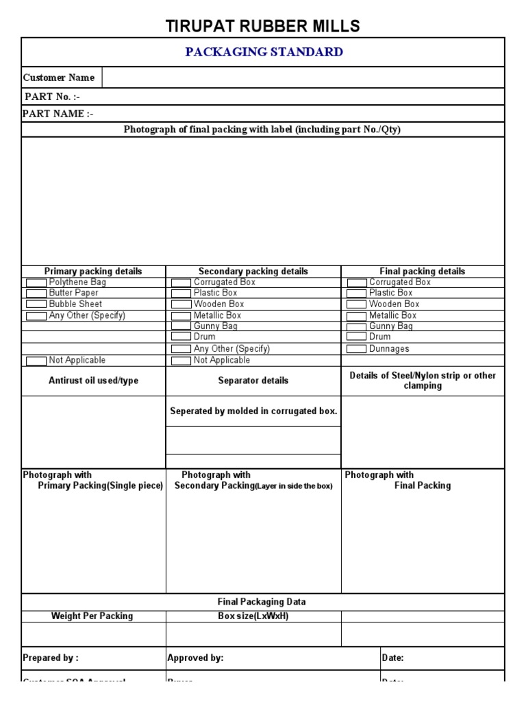 F NPD 18 Packing Standard | PDF