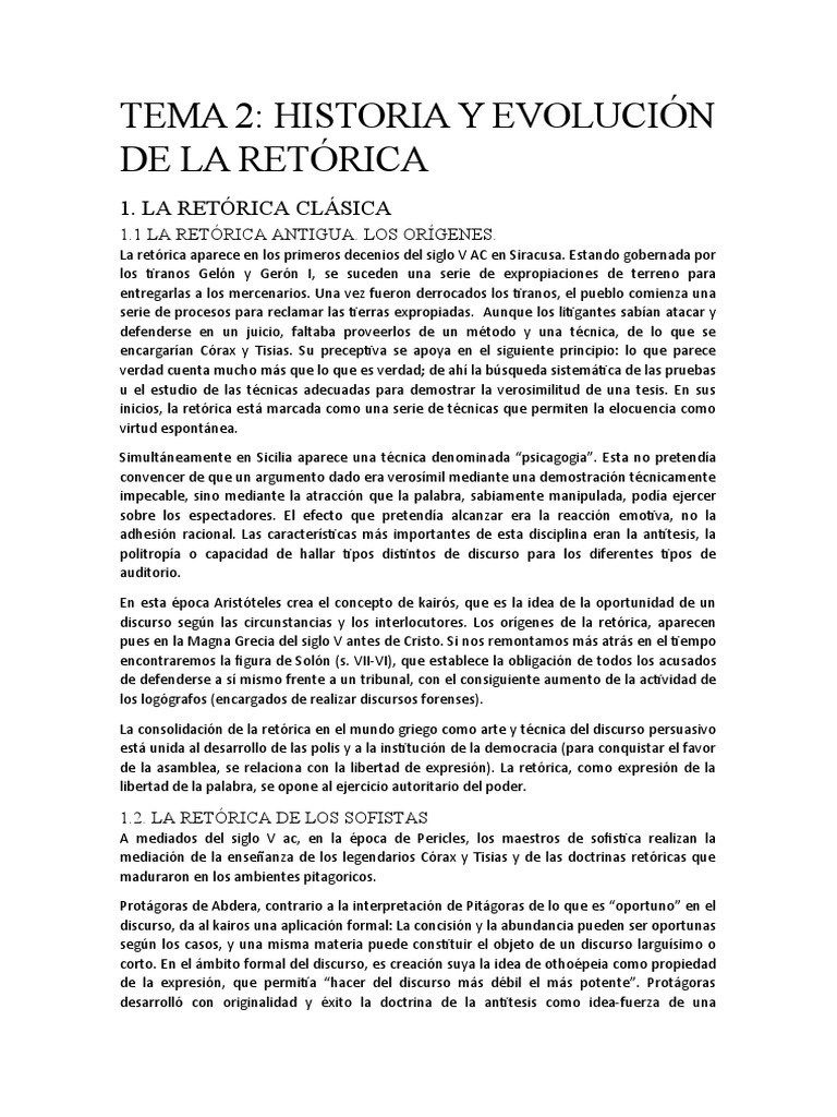 Tema 2 | PDF | Retórica | Platón