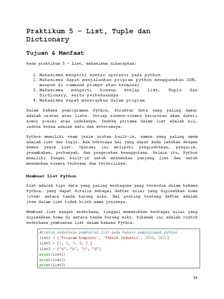 Praktikum Prokom Python 2021 - Modul - 5 | PDF