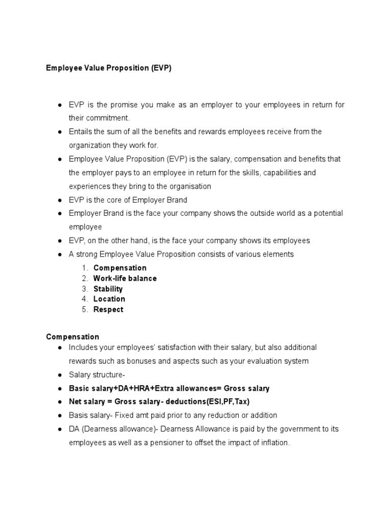 Employee Value Proposition (EVP) | PDF