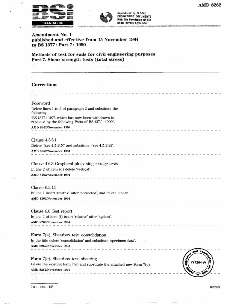 BS 1377 - Part 7 Amendment No. 1 Methods of Test For So 278 | PDF