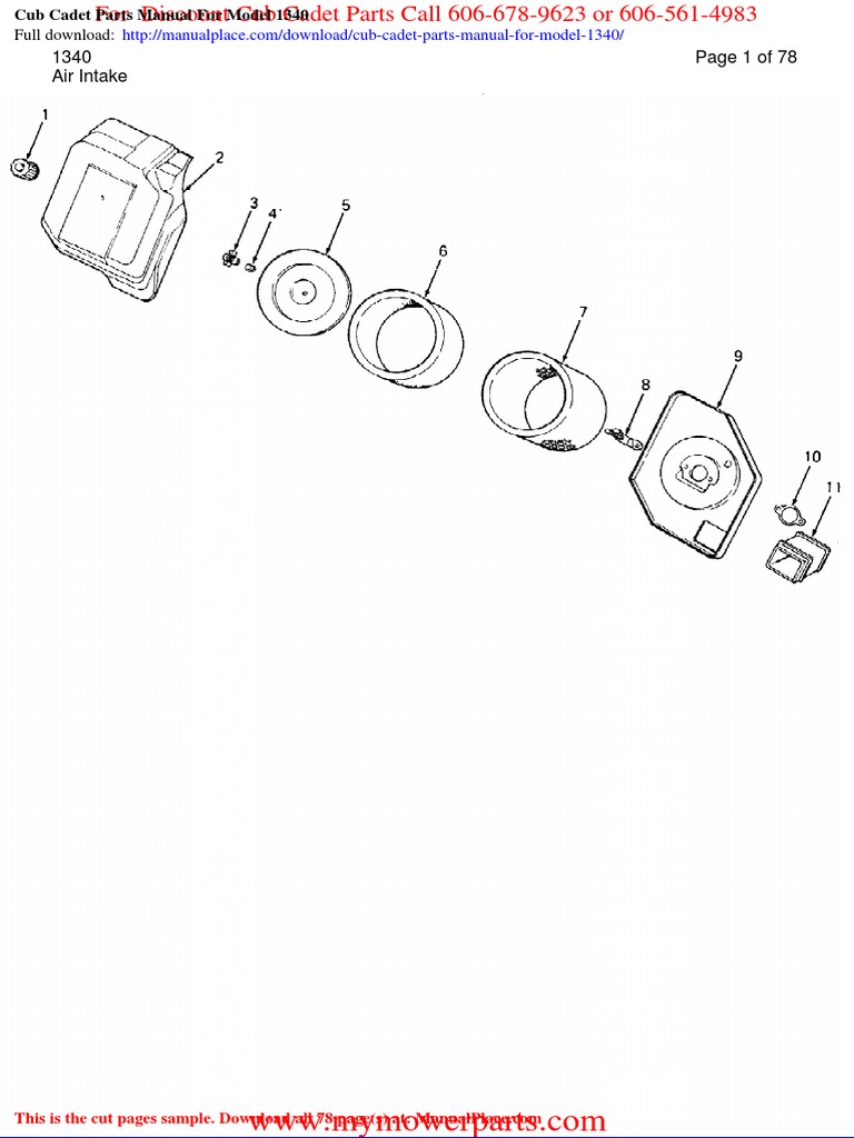 Cub Cadet Parts Manual For Model 1340 | PDF | Screw | Electrical ...
