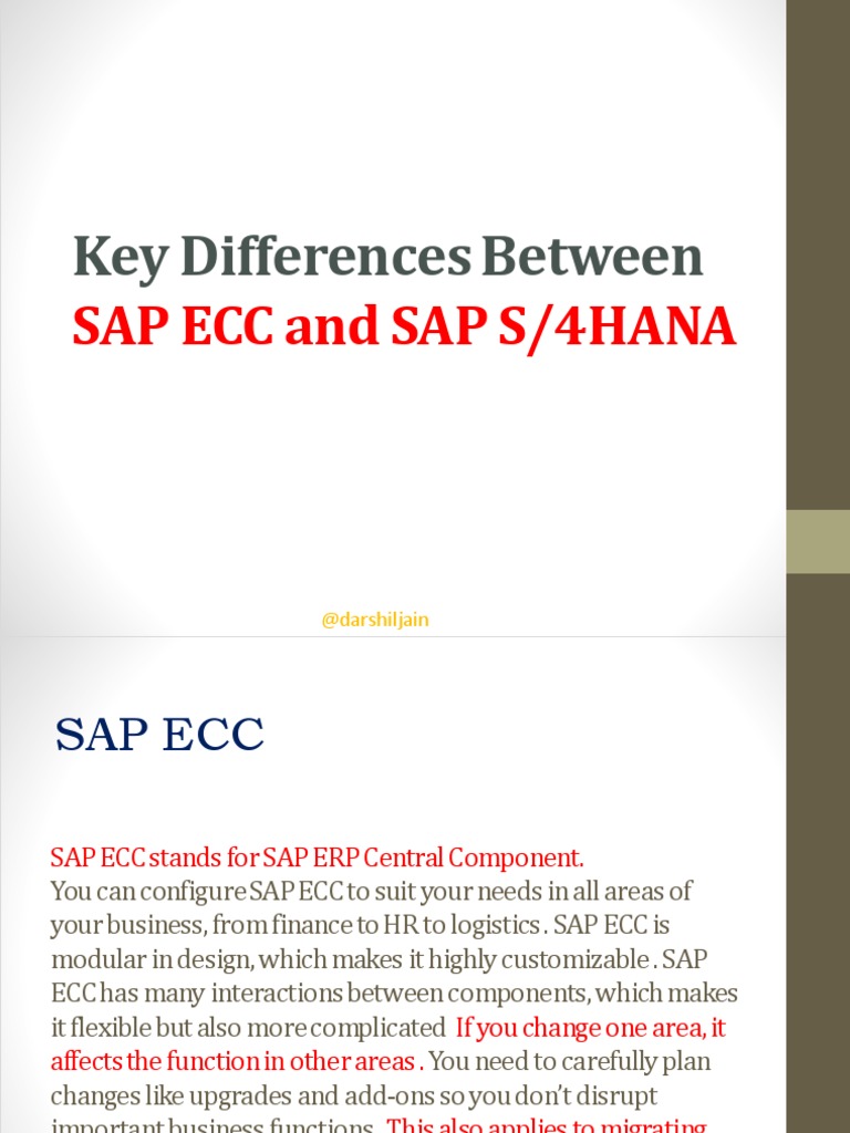 Sap Ecc and Sap S4hana | PDF | Information Science | Information ...
