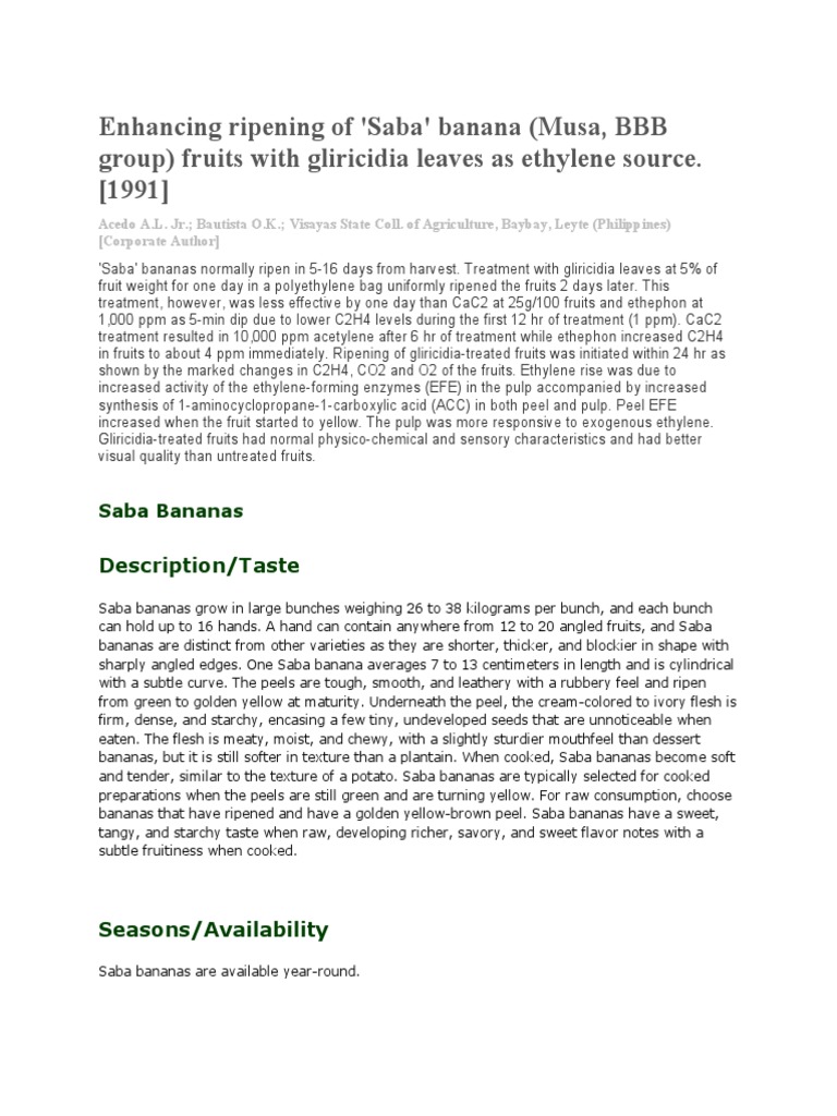 Chapter 2 | PDF | Banana | Foods