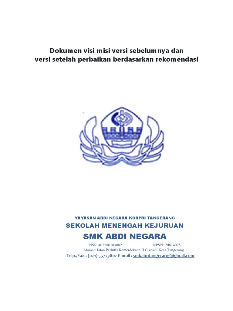 28. Dokumen visi misi versi sebelumnya dan versi setelah perbaikan | PDF