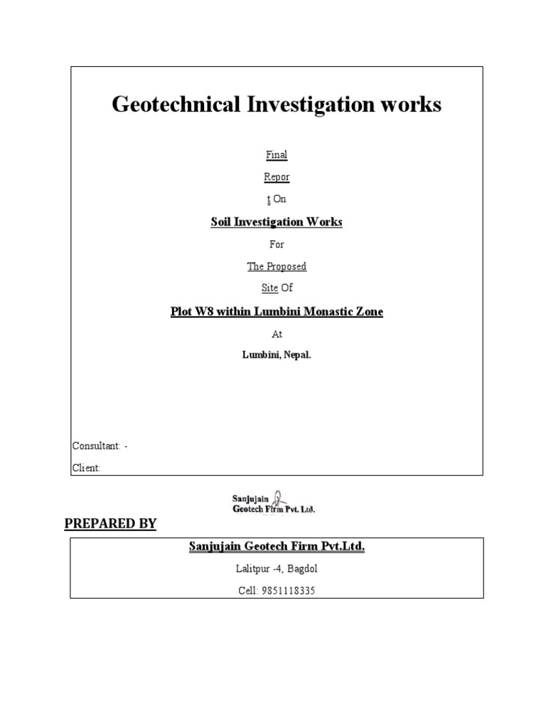 Geotechnical Investigation Report Final | PDF | Natural Materials ...