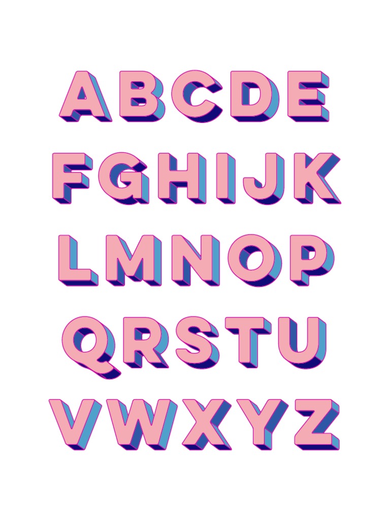 Every Tuesday 3D Block Letters Cheat Sheet | PDF