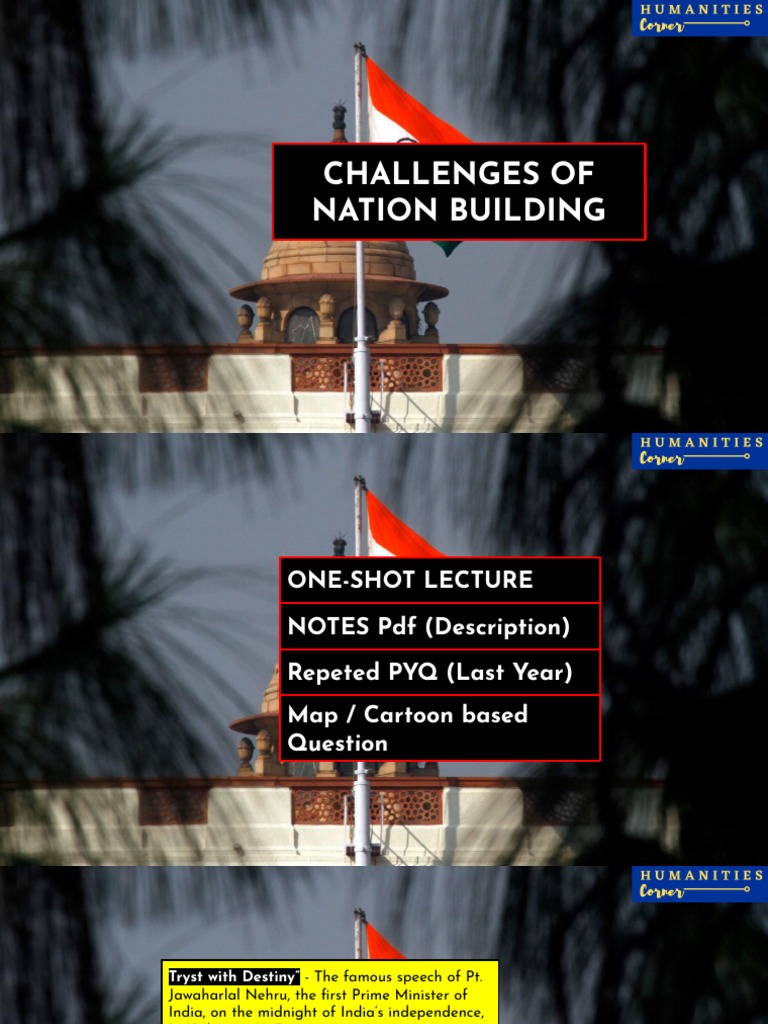 Challenges of Nation Building | PDF | Partition Of India | Politics Of ...