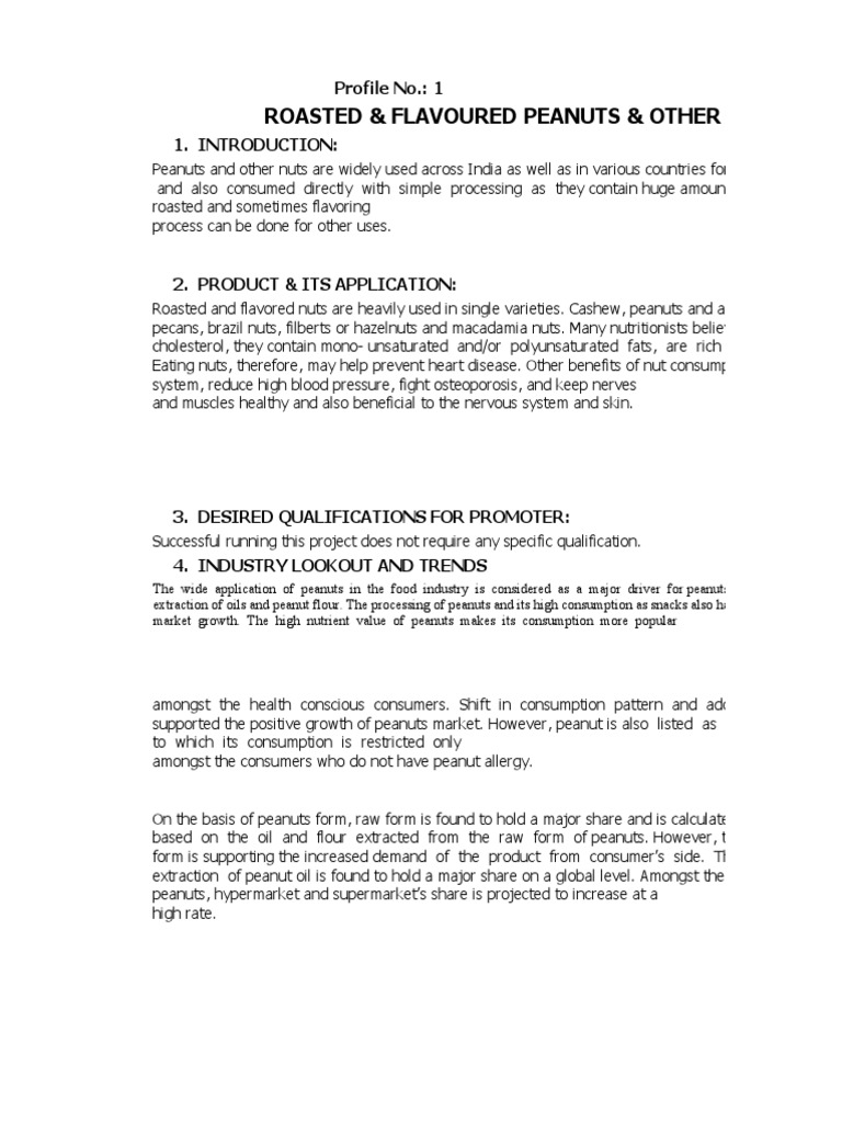 Roasted Nuts Breif | PDF | Nut (Fruit) | Peanuts