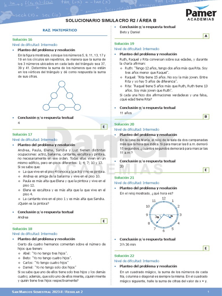 Semestral - Simulacro 2 - Área B | PDF | Fuerza | Ciencias fisicas