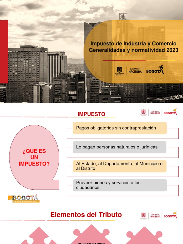 ICA 2023 - Generalidades y Normatividad- BOGOTÁ | PDF | Impuestos | Dinero