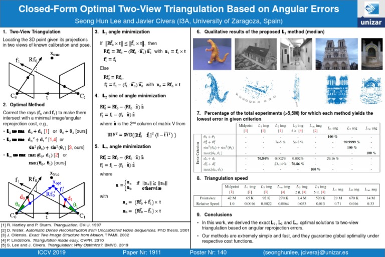 Closed Form Optimal Two View Triangulation Based On Angular Errors Pdf Mathematics Applied 