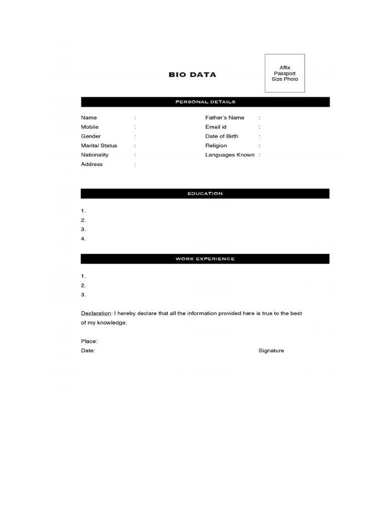 Biodata | PDF