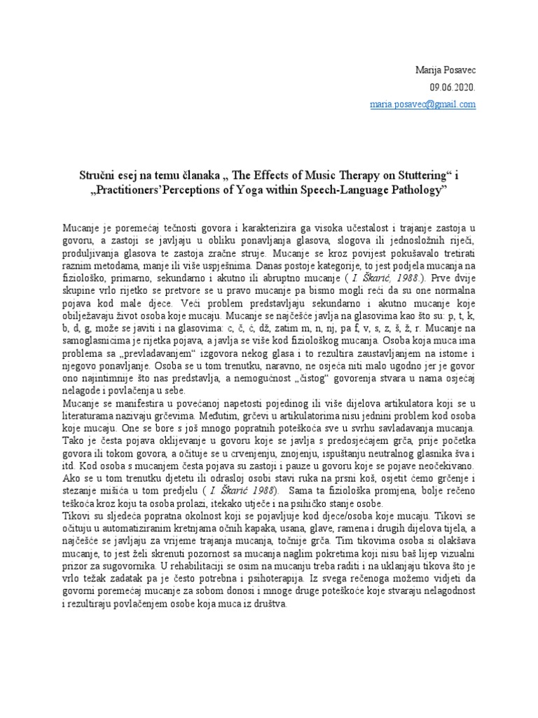 Stručni Esej - Posavec | PDF