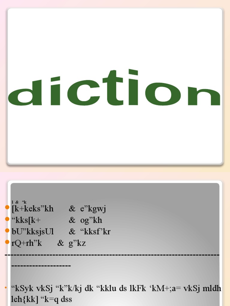Diction Update | PDF