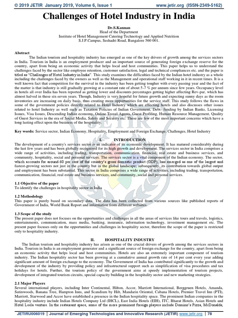 Challenges in India's Hotel Industry | PDF | Tourism | Economy Of India