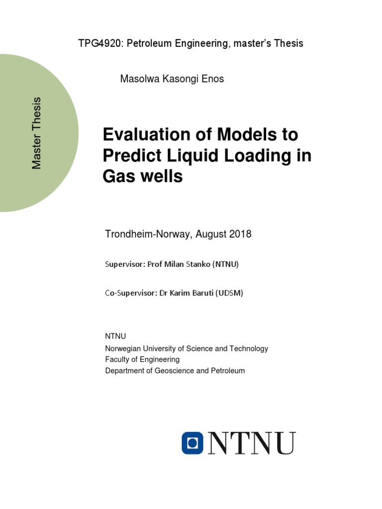 Masolwa Liquid Loading | PDF | Fluid Dynamics | Petroleum Reservoir