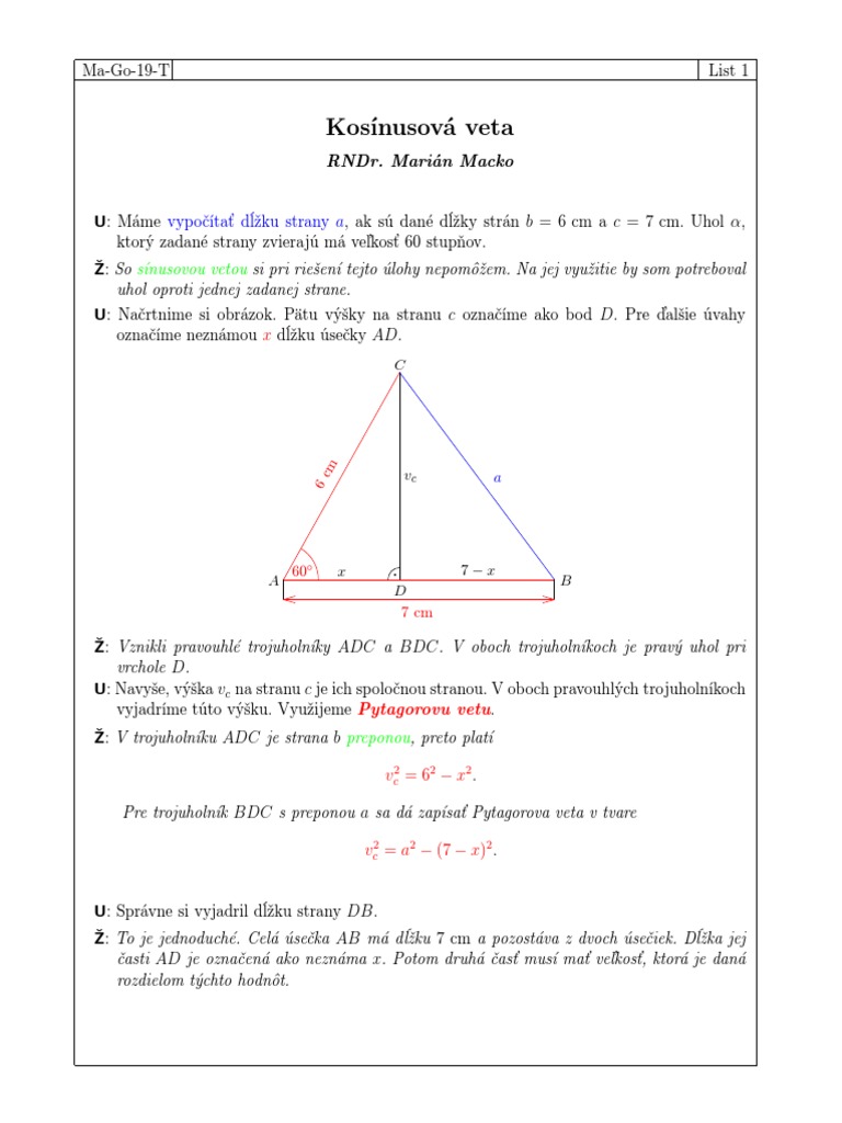 Kosínusová Veta | PDF