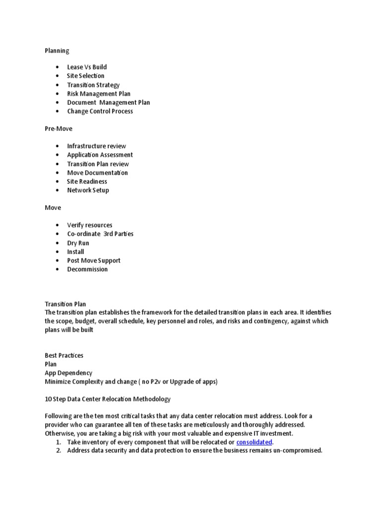 126457473-Relocation-Methodology-DataCenter | PDF | Risk Management | Data Center