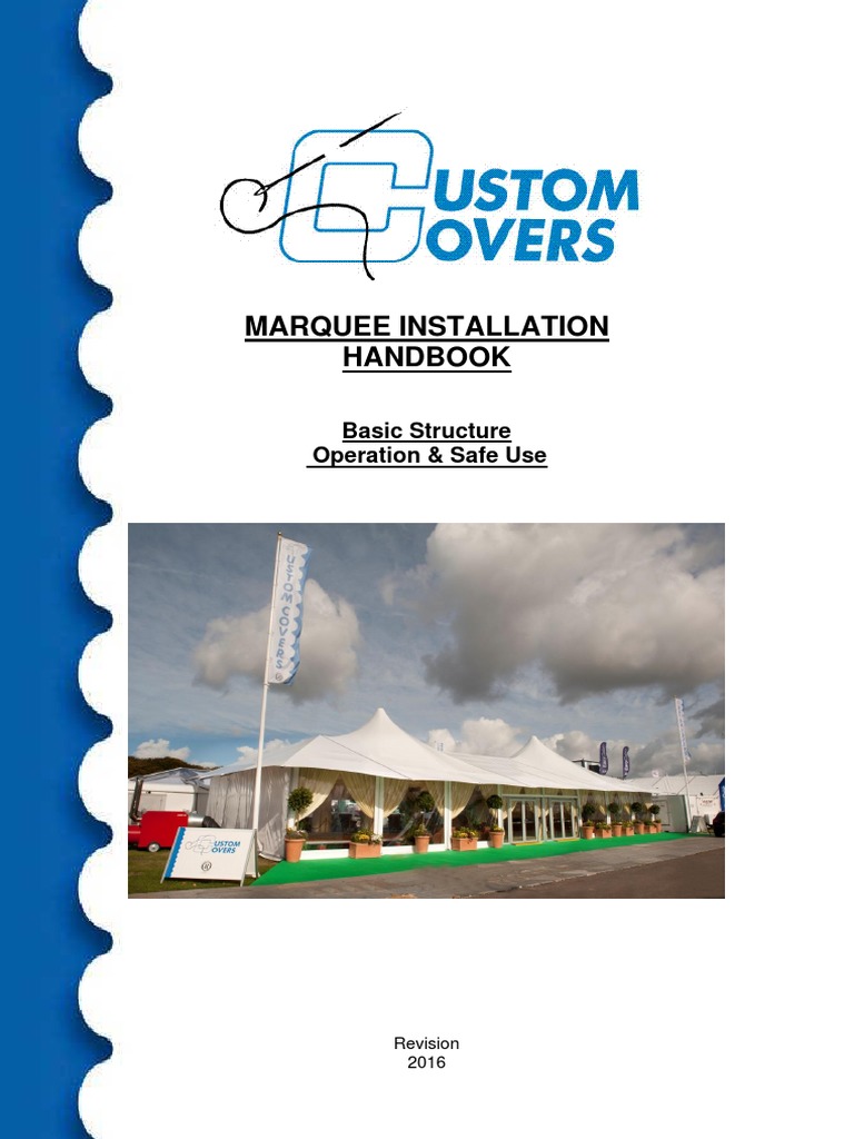Marquee Installation Handbook Guide | PDF | Tent | Screw