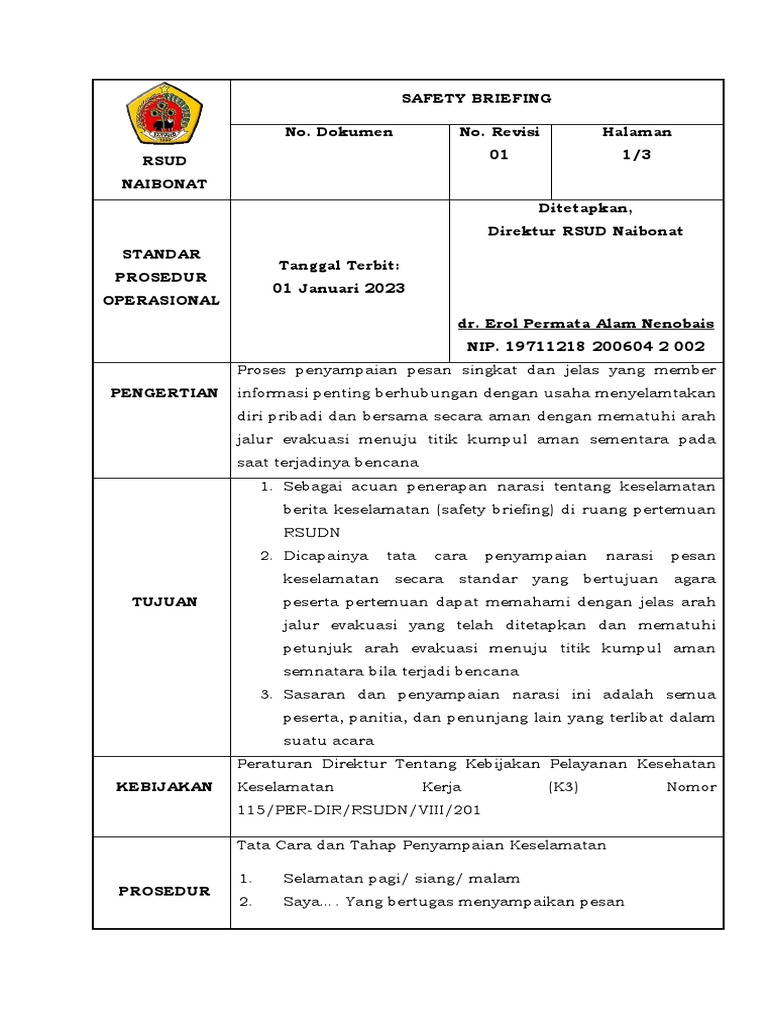 Spo Safety Briefing | PDF