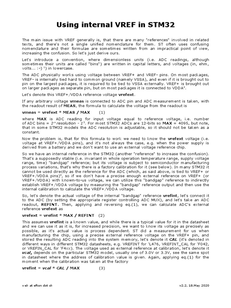 STM32 Vref | PDF | Analog To Digital Converter | Temperature