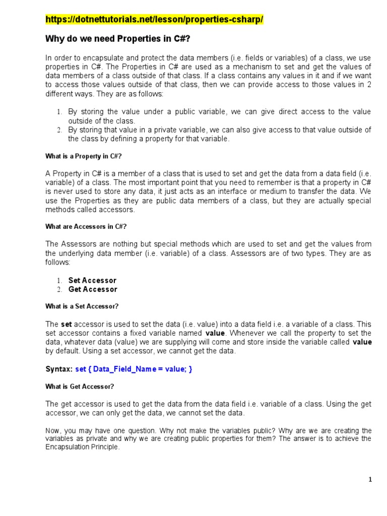 Property | PDF | Programming | Constructor (Object Oriented Programming)