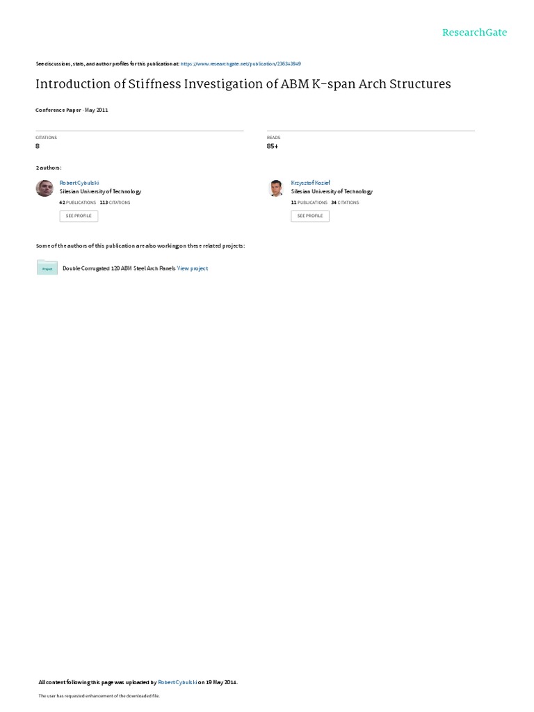 Cybulski - Introduction of Stiffness Investigation of ABM K-Span Arch Structures | PDF ...