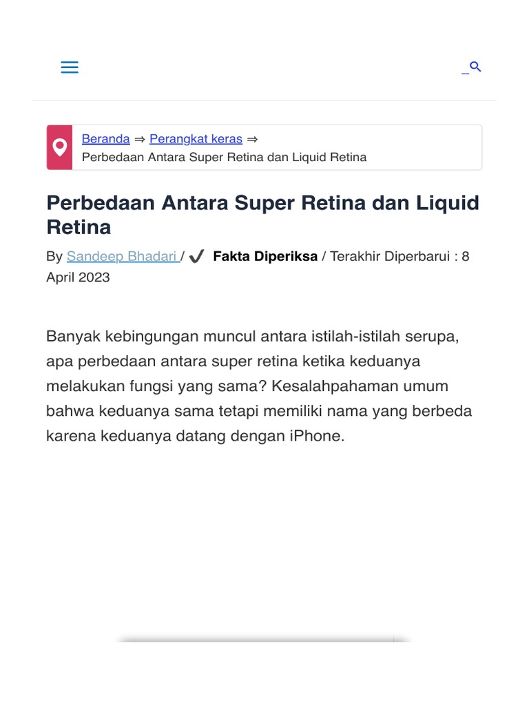Perbedaan Antara Super Retina Dan Liquid Retina | PDF