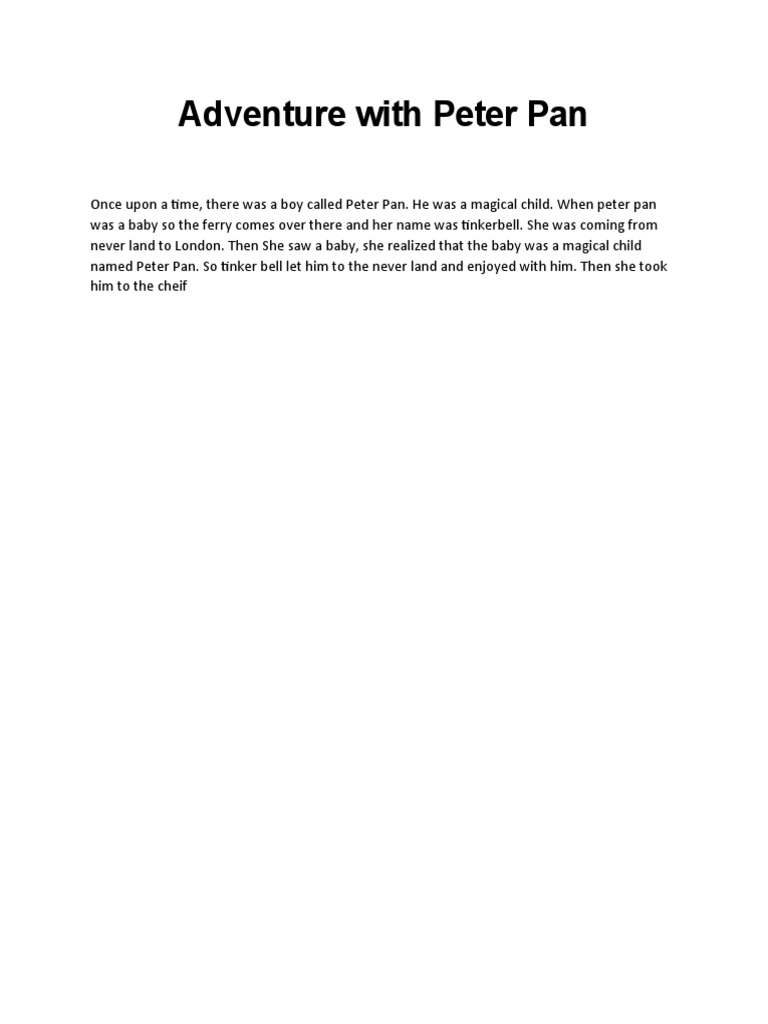 Adventure With Peter Pan | PDF