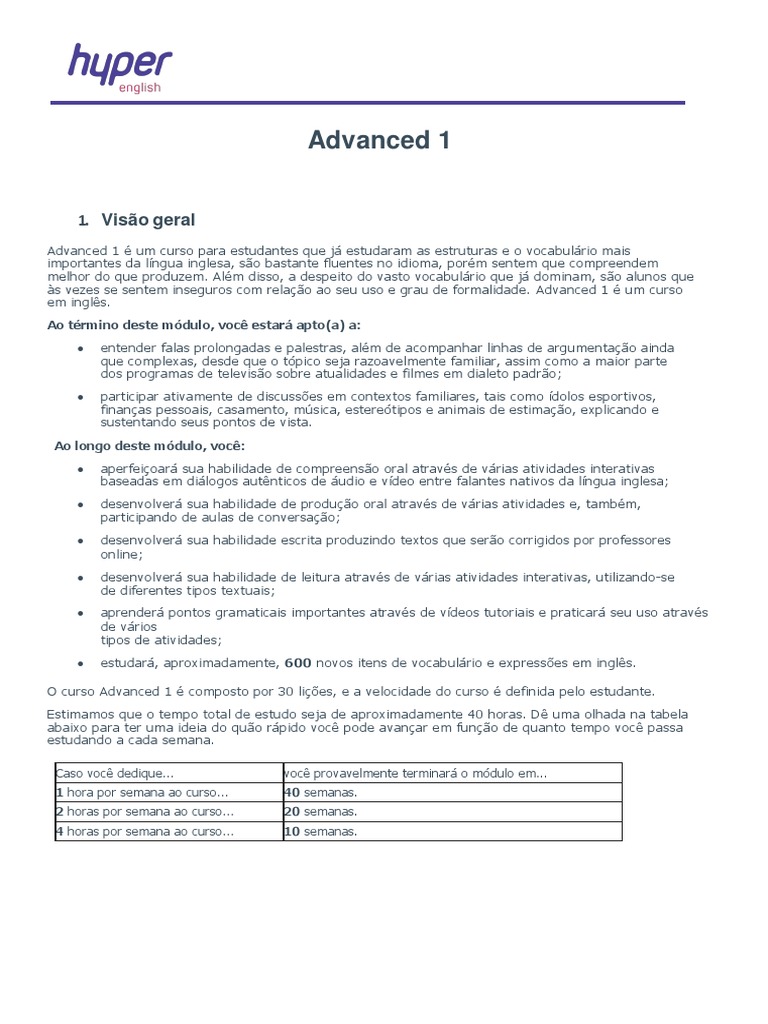 Hyper Module A1 | PDF | Língua inglesa | Internet