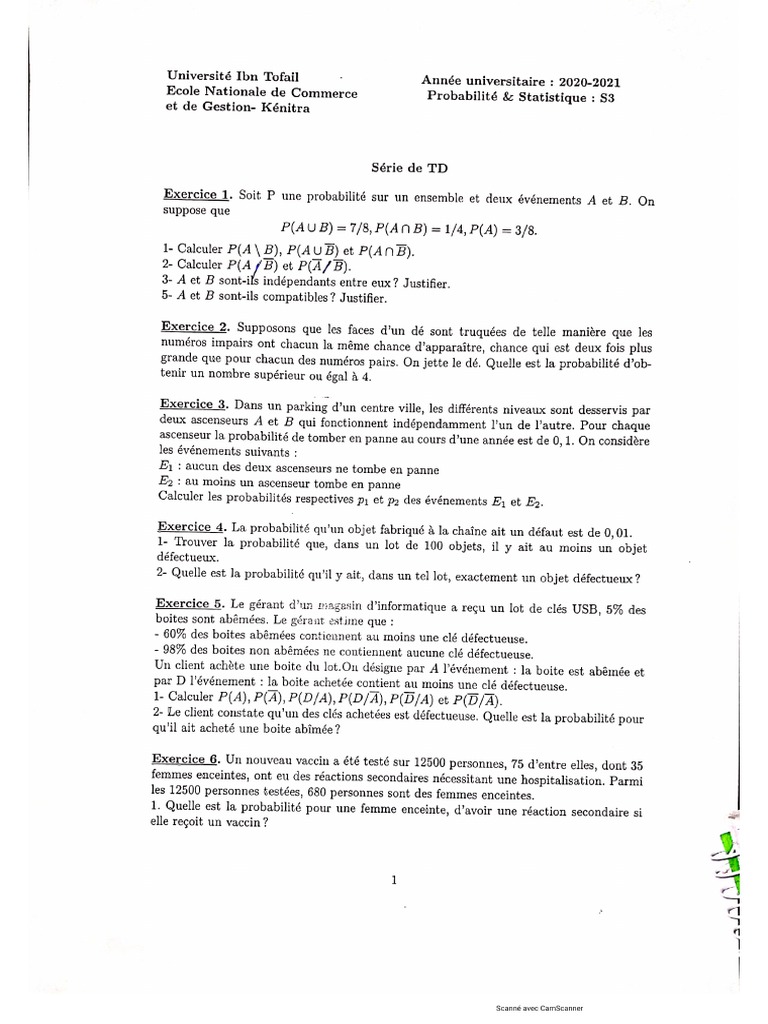 TD Proba | PDF