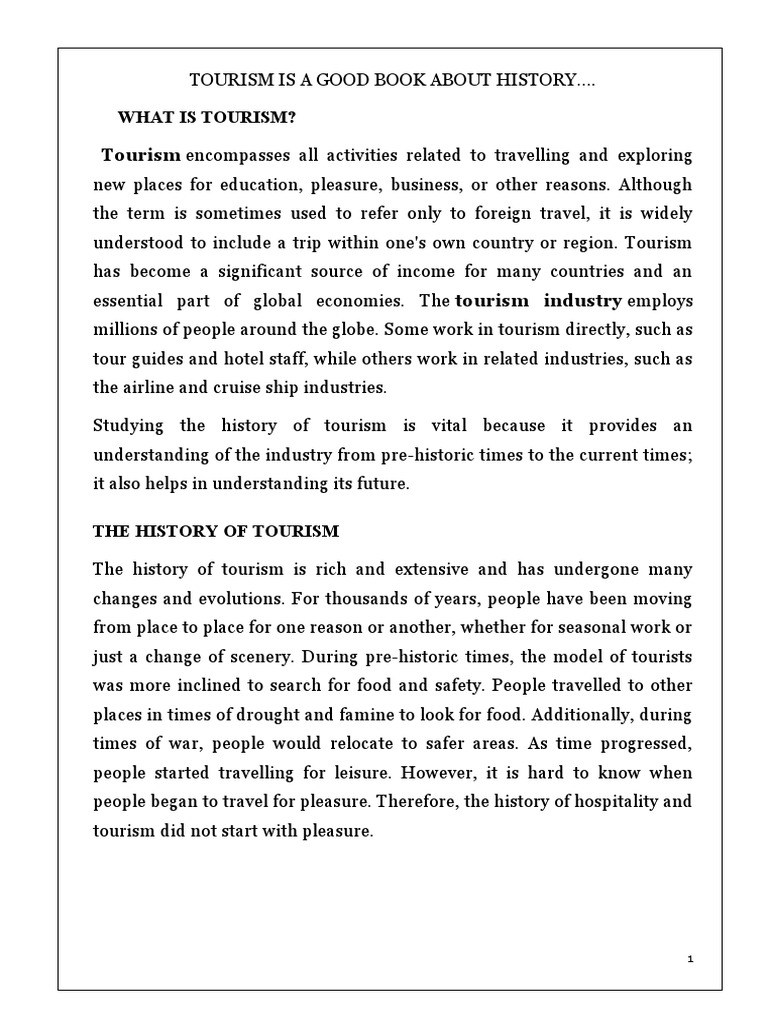 Tourism Is A Good Book About History | PDF | Tourism