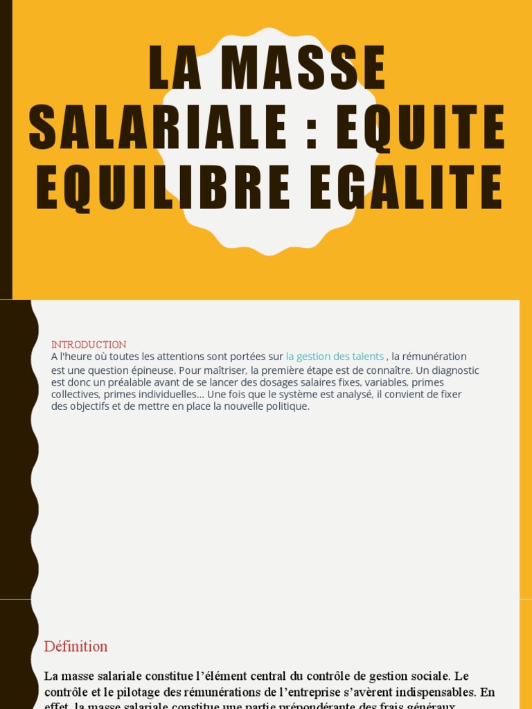 La Masse Salariale | PDF | Salaires | Business