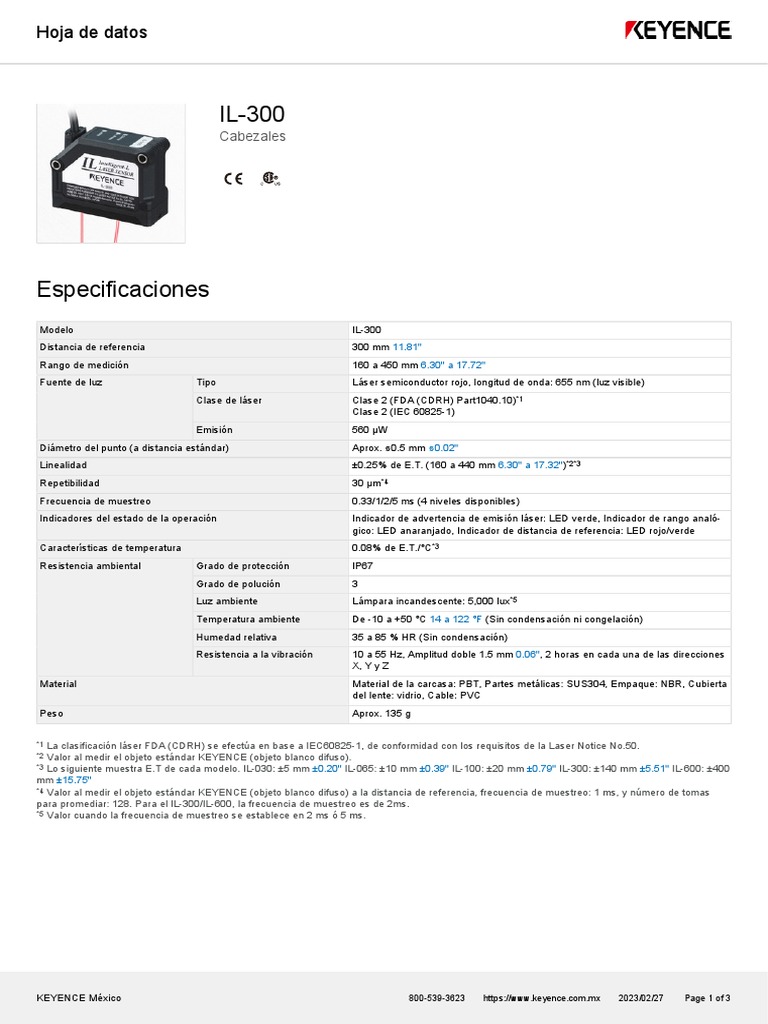 IL-300 Datasheet | PDF | Diodo emisor de luz | Frecuencia